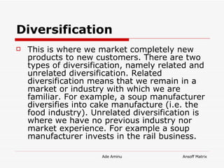 Ansoff Matrix Stclive | PPT