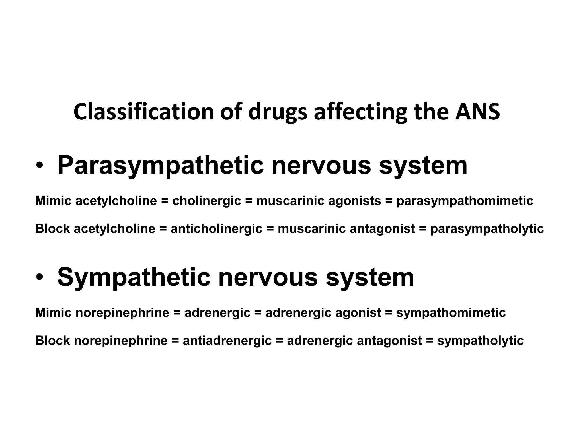 Ans pharmacology | PPTX
