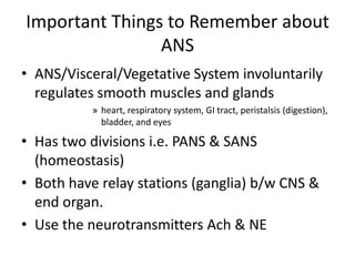 Ans pharmacology | PPTX