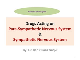 ANS (Sympathetic & Para-Sympathetic Drugs) By; Baqir Naqvi.pptx