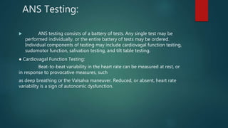 Autonomic nervous system test by shiva prasad | PPTX