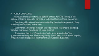 Autonomic nervous system test by shiva prasad | PPTX
