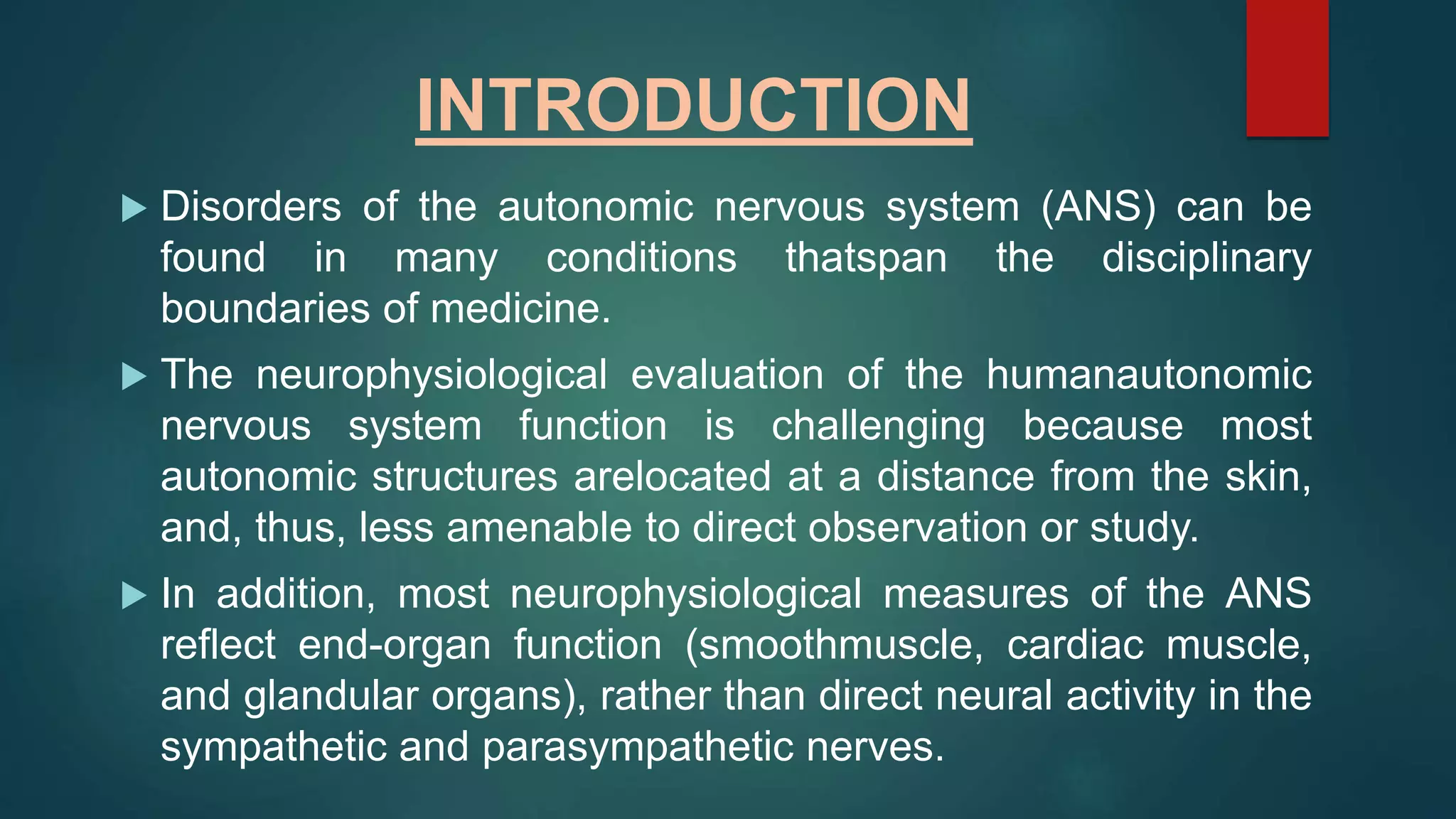 Autonomic nervous system testing arfa sulthana | PPT