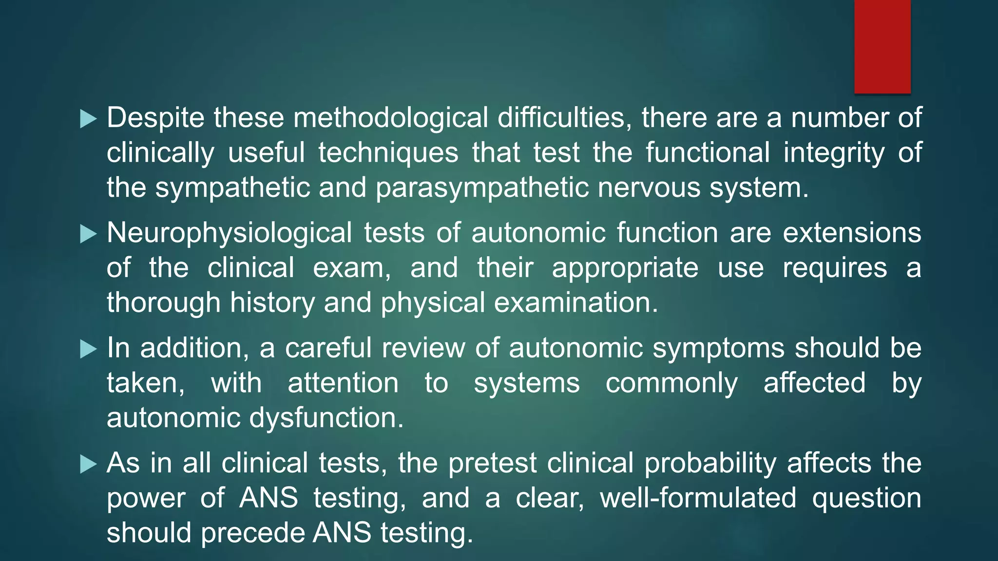 Autonomic nervous system testing arfa sulthana | PPT