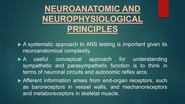Autonomic nervous system testing arfa sulthana | PPT