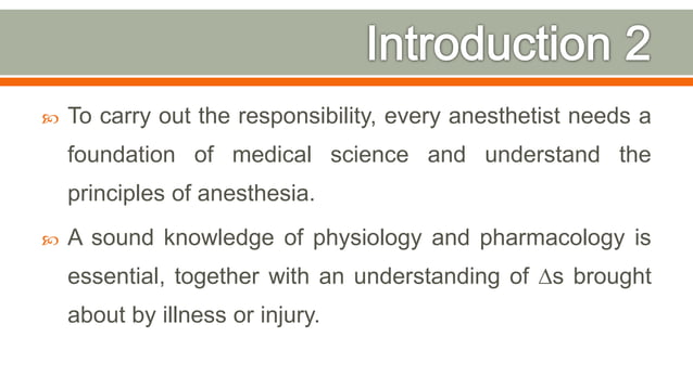 introduction to anesthesia | PPTX