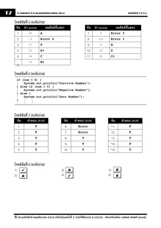 Java-Answer Chapter 01-04 | PDF