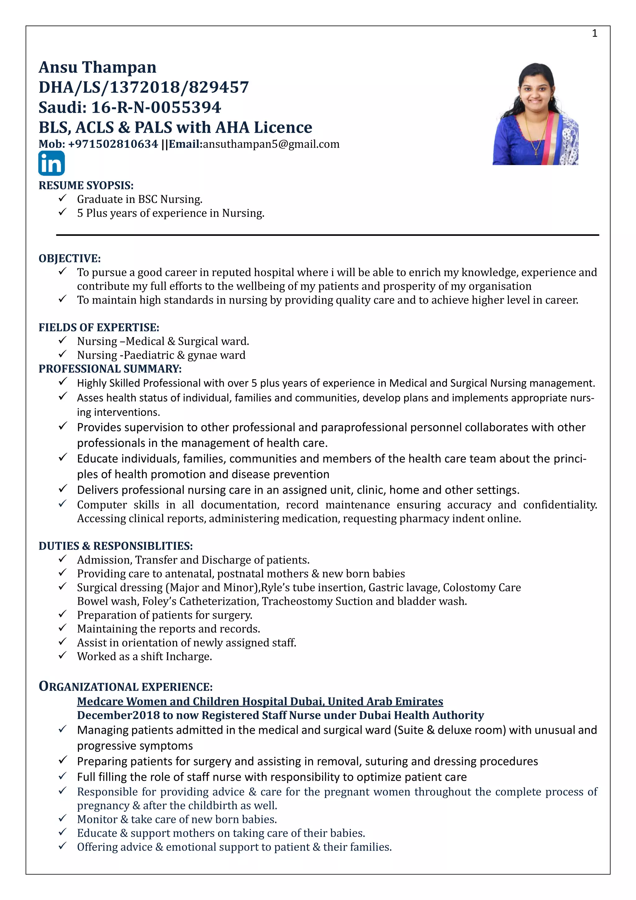 Ansu Thampan Registered Staff Nurse | PDF | Pregnancy | Reproductive Health