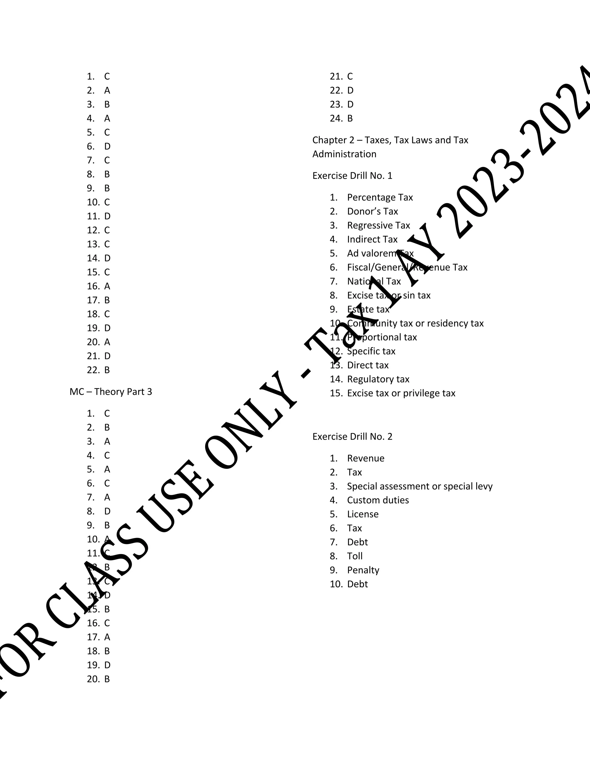 Income Taxation chapter one to chapter 9 answer key | PDF