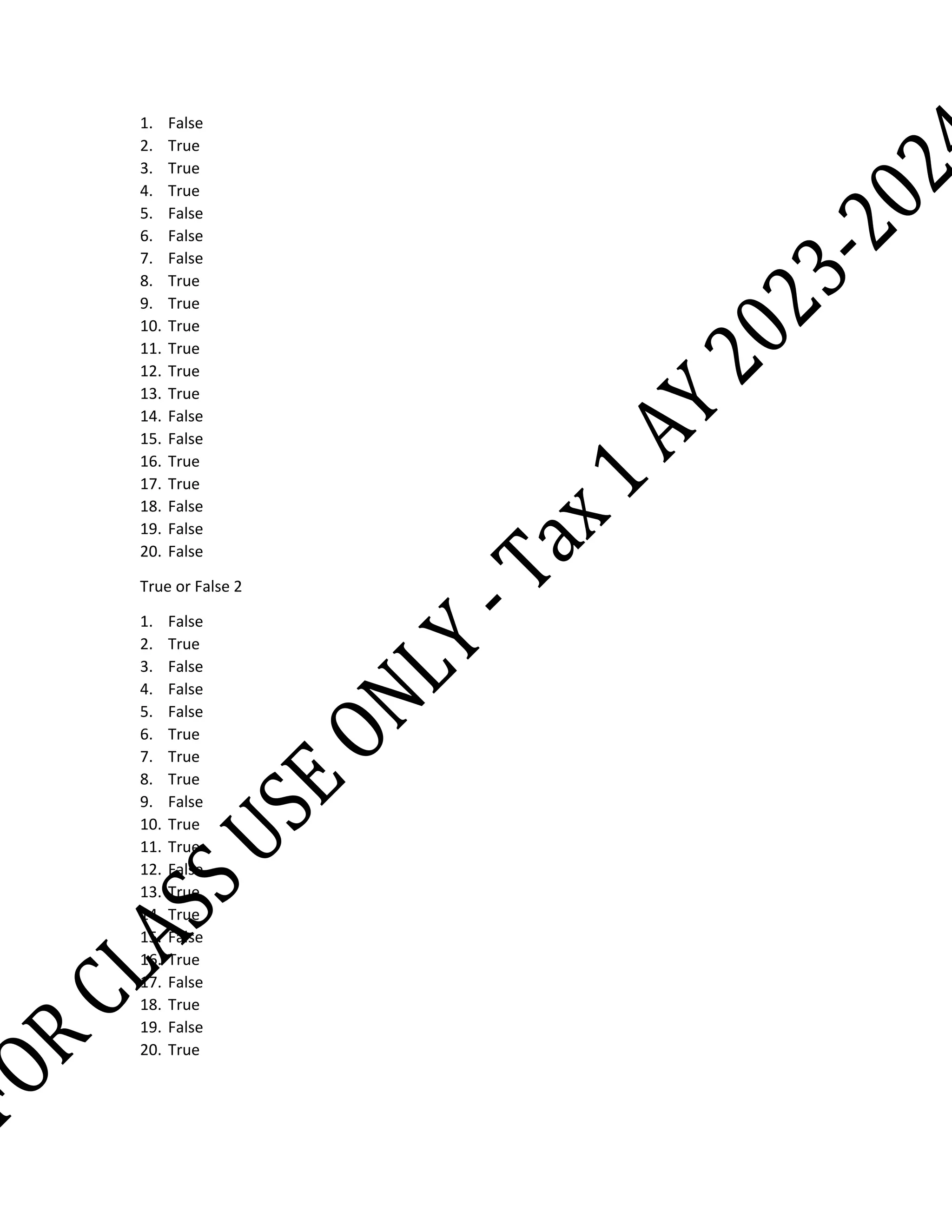 Income Taxation chapter one to chapter 9 answer key | PDF