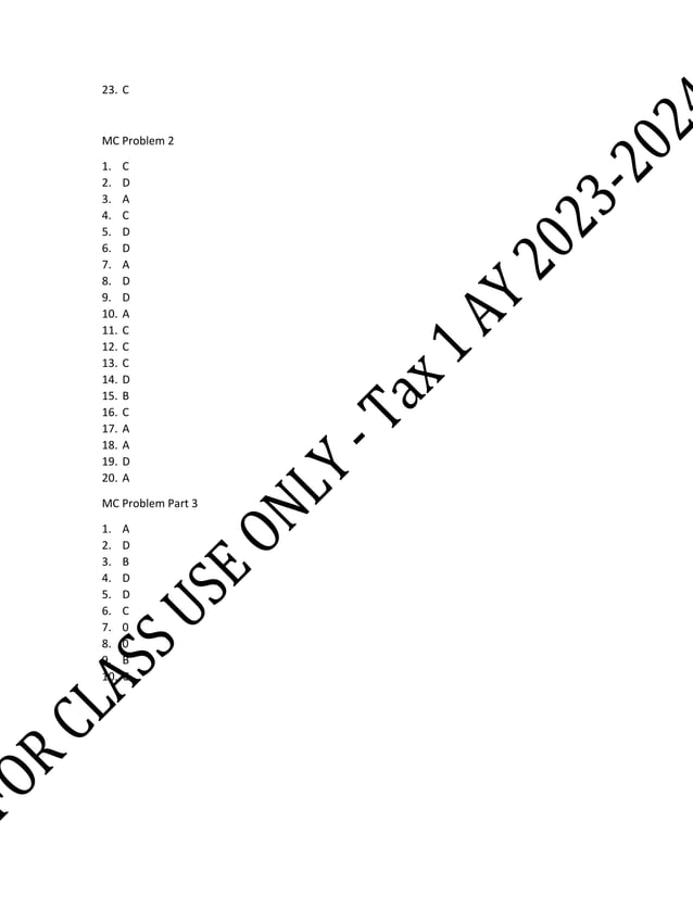 Income Taxation chapter one to chapter 9 answer key | PDF | Business ...