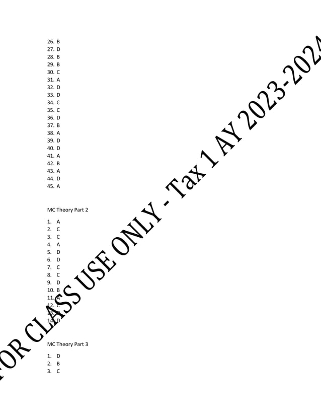 Income Taxation chapter one to chapter 9 answer key | PDF | Business ...