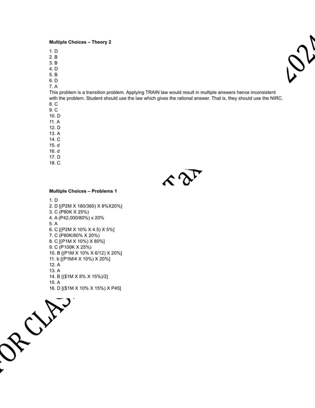 Income Taxation chapter one to chapter 9 answer key | PDF | Business Accounting & Finance | Business