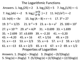 Answer log-functions-b | PPT