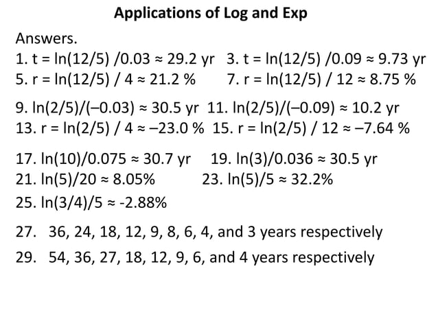 Answer log-functions-b | PPT