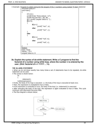 VTU PCD Model Question Paper - Programming in C | PDF