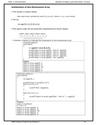 VTU PCD Model Question Paper - Programming in C | PDF