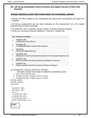 VTU PCD Model Question Paper - Programming in C | PDF