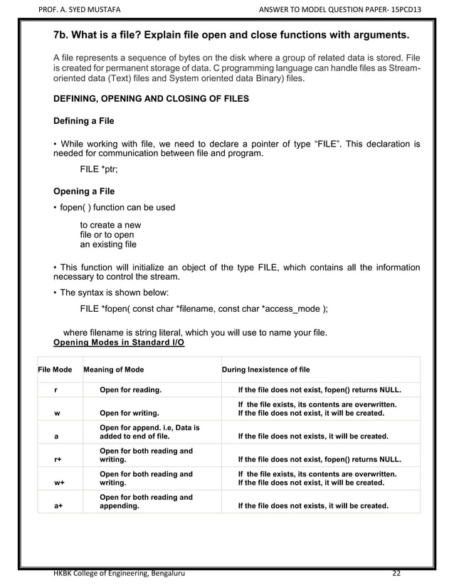 VTU PCD Model Question Paper - Programming in C