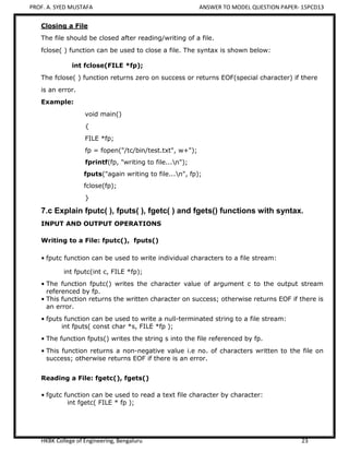 VTU PCD Model Question Paper - Programming in C | PDF