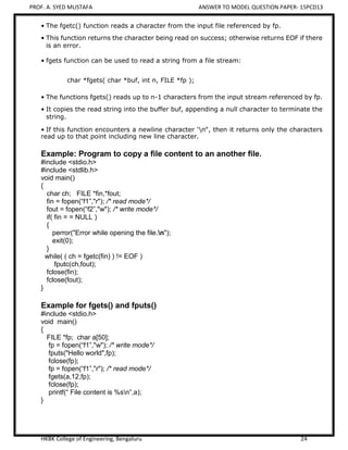 VTU PCD Model Question Paper - Programming in C | PDF