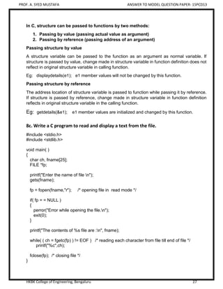 VTU PCD Model Question Paper - Programming in C | PDF