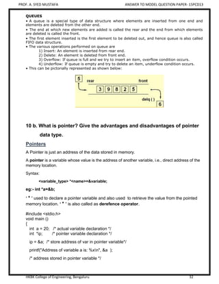 VTU PCD Model Question Paper - Programming in C | PDF
