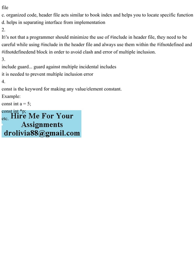 Answer1. Benefits of separating header files from the cpp files ar.pdf