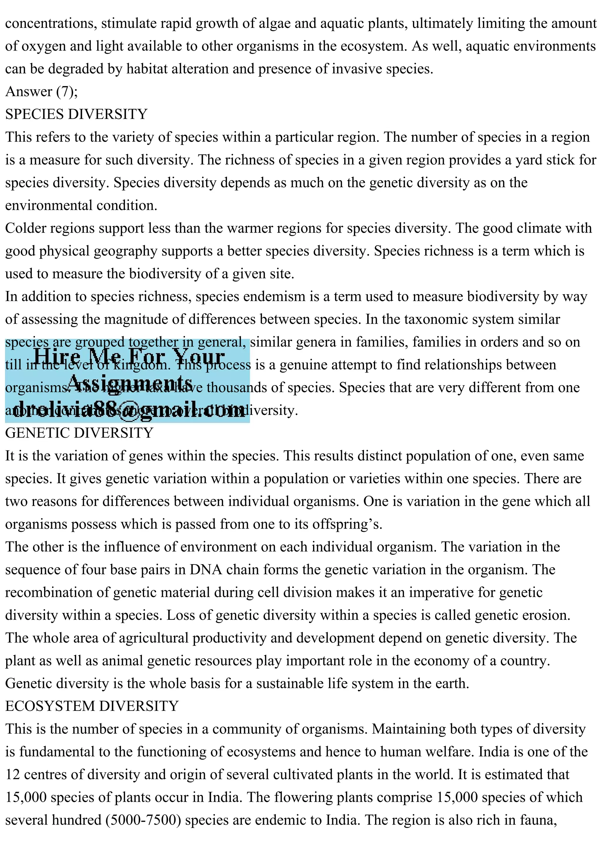 Answer (6)THREE WAYS HUMAN HAVE NEGATIVELY IMPACTED BIODIVERSITY .pdf