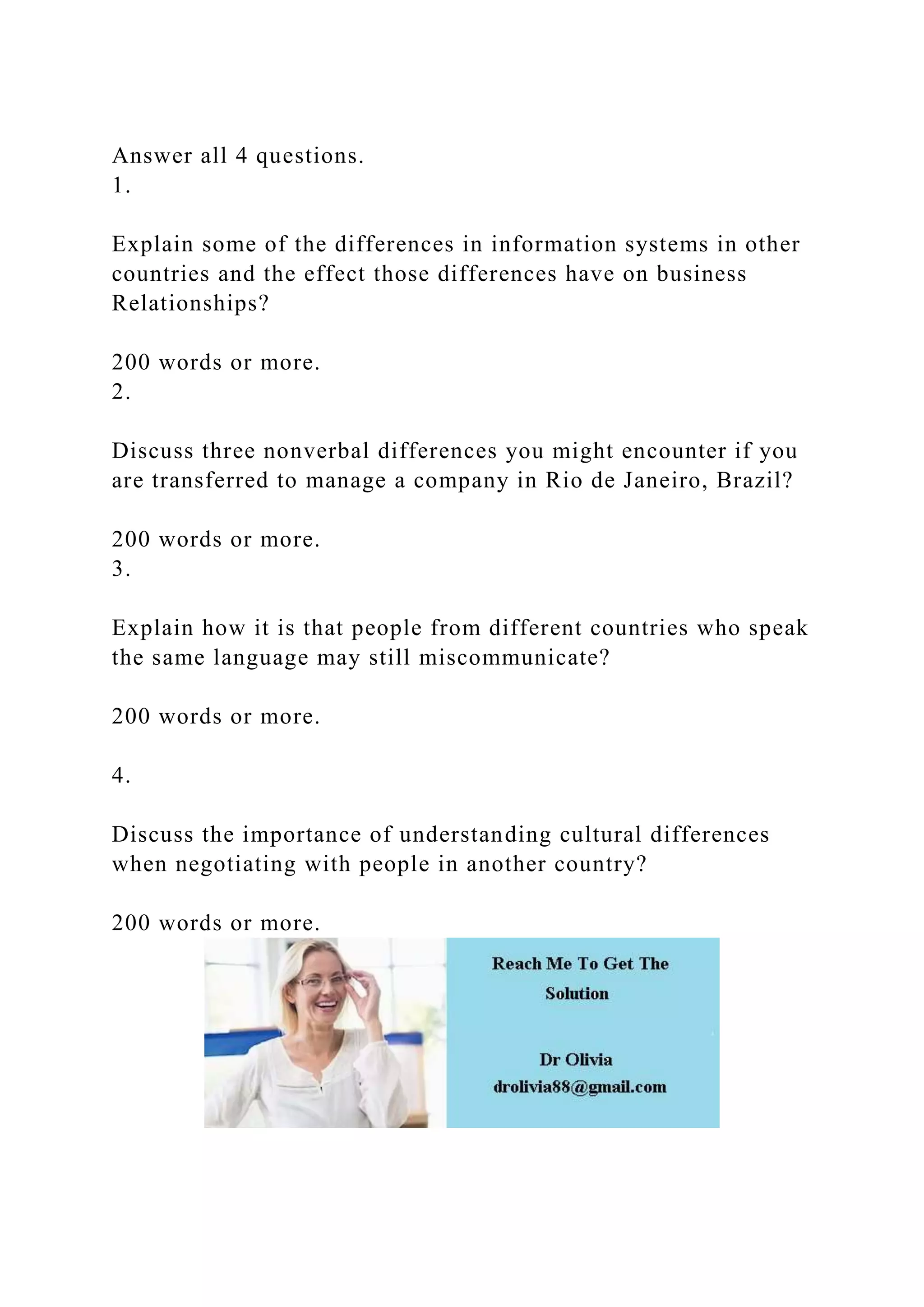 Answer all 4 questions.1.Explain some of the differences in in.docx