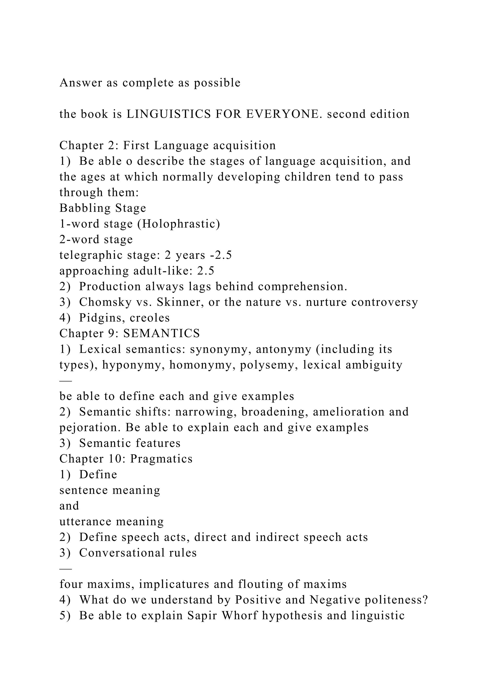 Answer as complete as possiblethe book is LINGUISTICS FOR EVERYO.docx
