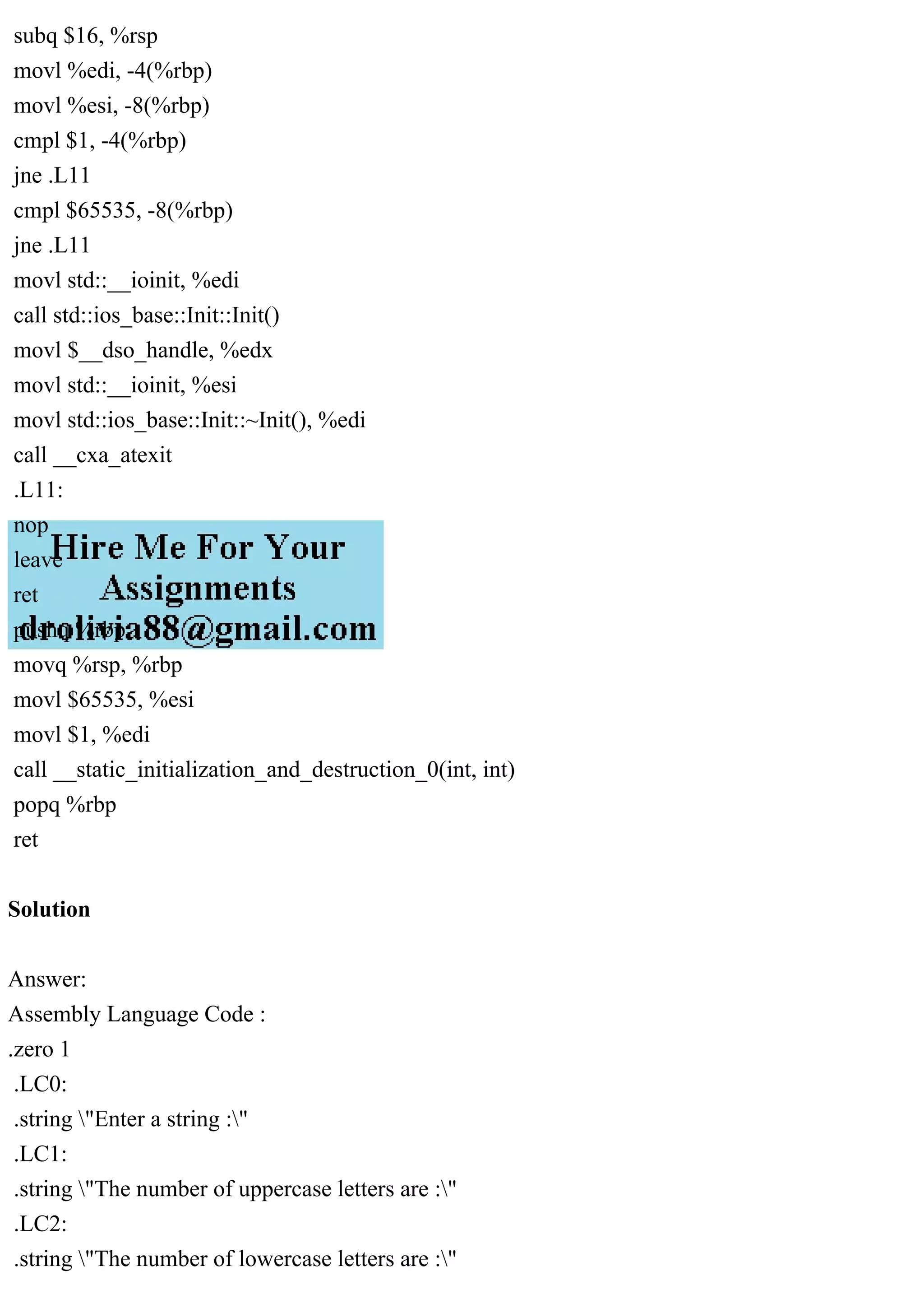 Answerassembly Language Code Zero 1 Lc0 String Enter Pdf