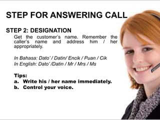 Answer call effectively | PPTX