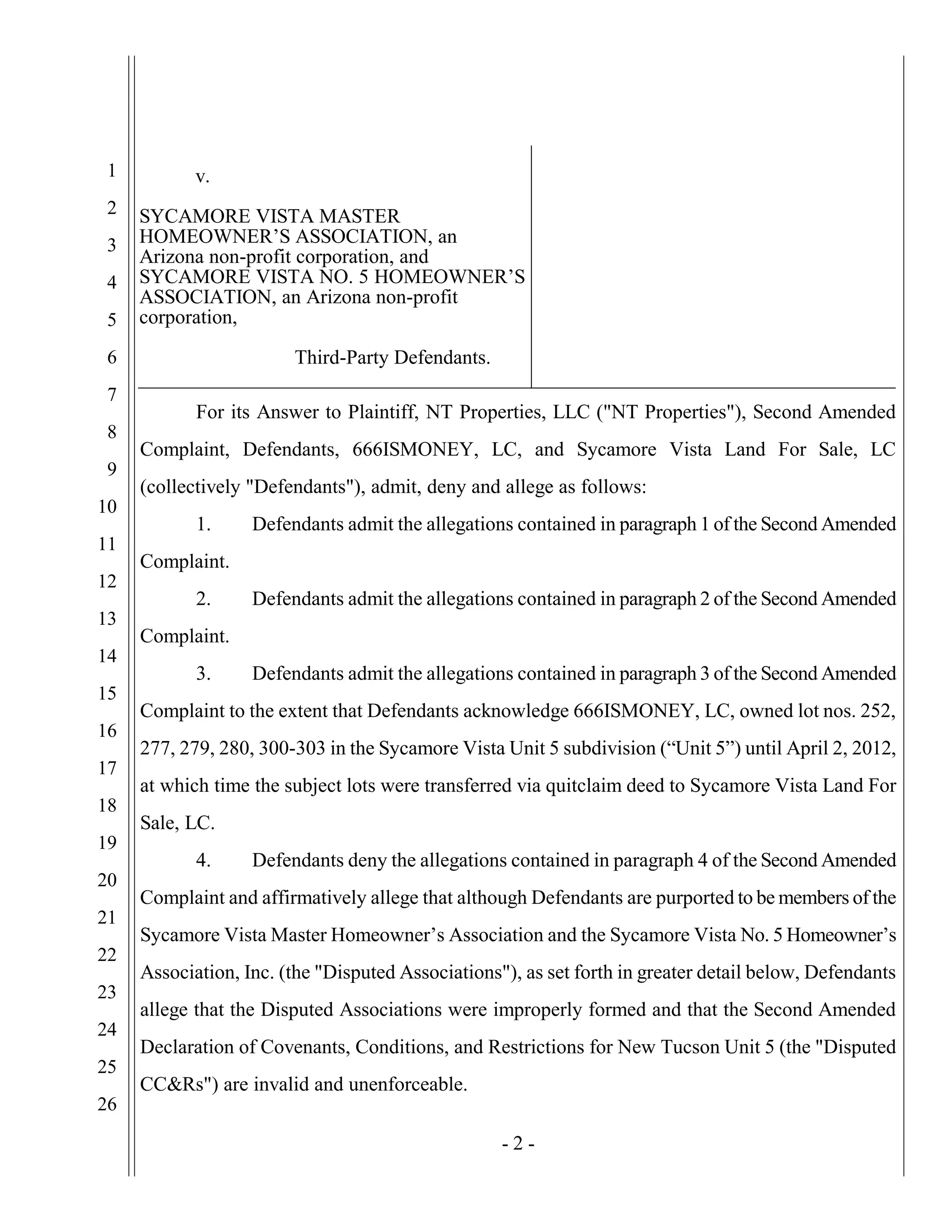 Answer counterclaim and 3rd party complaint | PDF