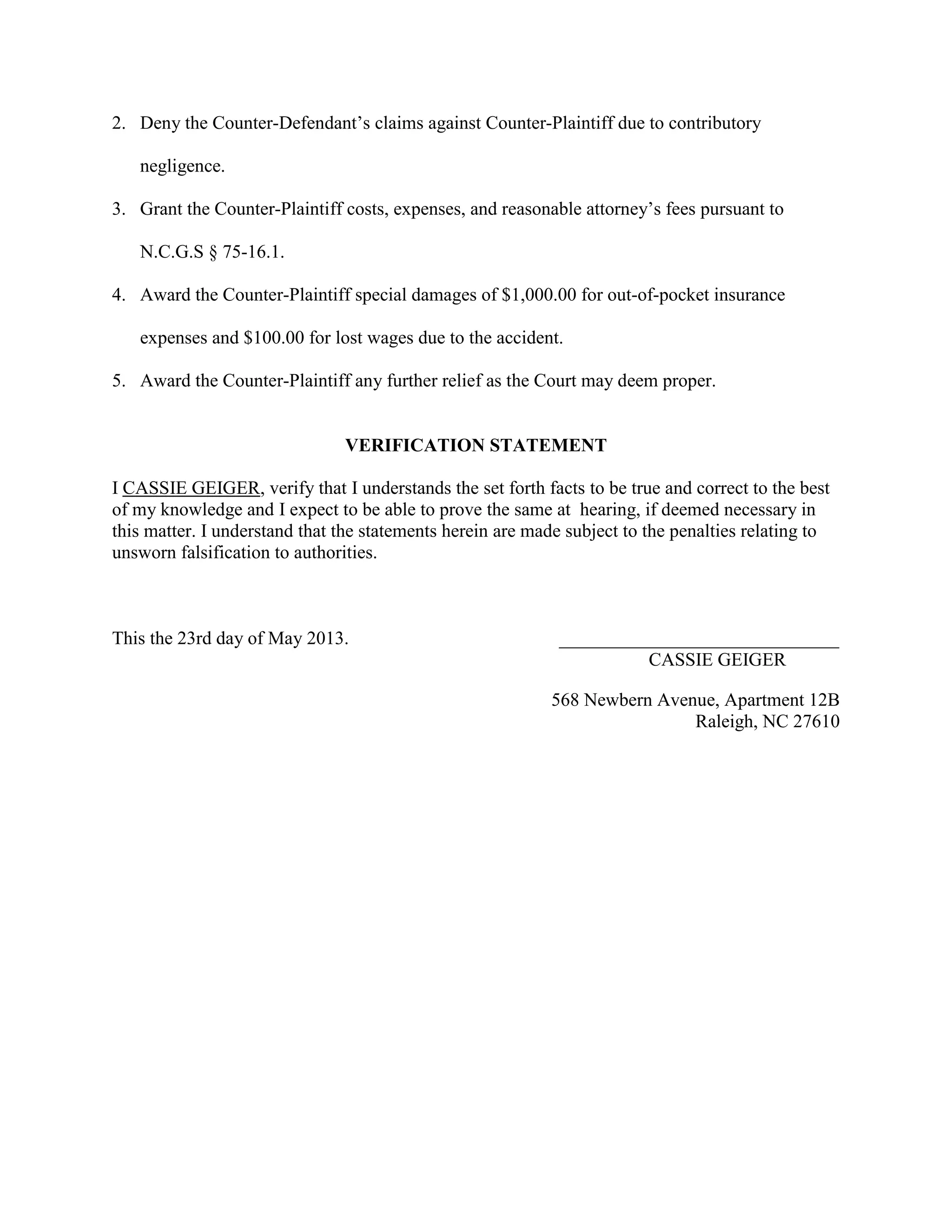 Answer & counterclaim for ms. geiger | DOCX