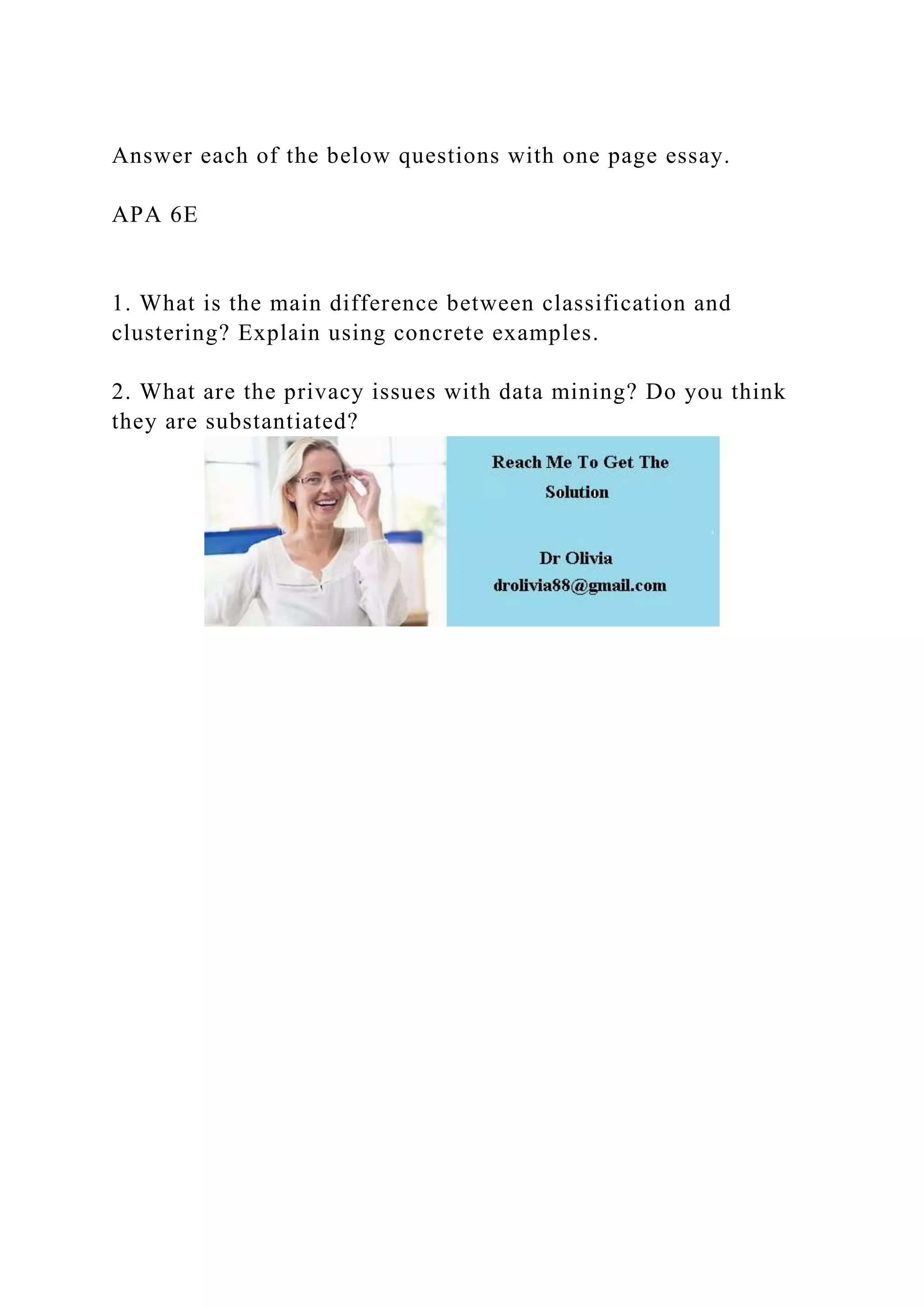 Answer each of the below questions with one page essay. APA 6E.docx