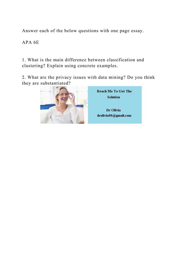 Answer each of the below questions with one page essay. APA 6E.docx