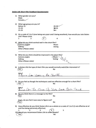 Answered questionnaires | PPT