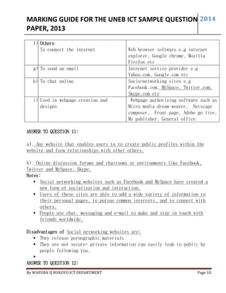 Answer guide to uneb sample question paper 2013 print by WAFUBA SJ ...