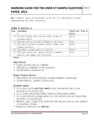 Answer guide to uneb sample question paper 2013 print by WAFUBA SJ ...