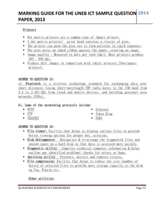 Answer guide to uneb sample question paper 2013 print by WAFUBA SJ ...