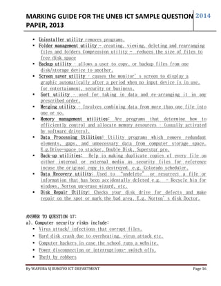 Answer guide to uneb sample question paper 2013 print by WAFUBA SJ ...