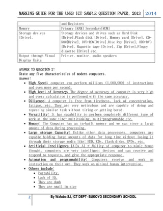 Answer guide to uneb sample question paper 2013 print by WAFUBA SJ BUKOYO EC SCHOOL IGANGA | PDF