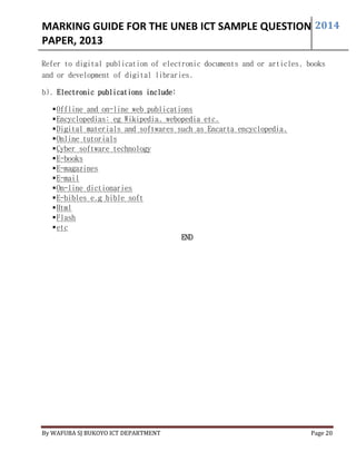 Answer guide to uneb sample question paper 2013 print by WAFUBA SJ ...