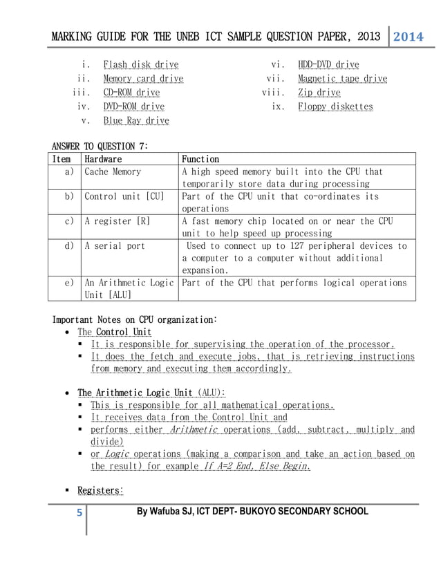 Answer guide to uneb sample question paper 2013 print by WAFUBA SJ BUKOYO EC SCHOOL IGANGA | PDF