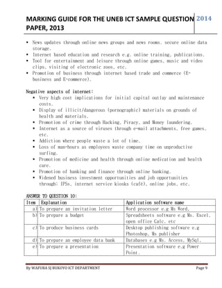 Answer guide to uneb sample question paper 2013 print by WAFUBA SJ ...