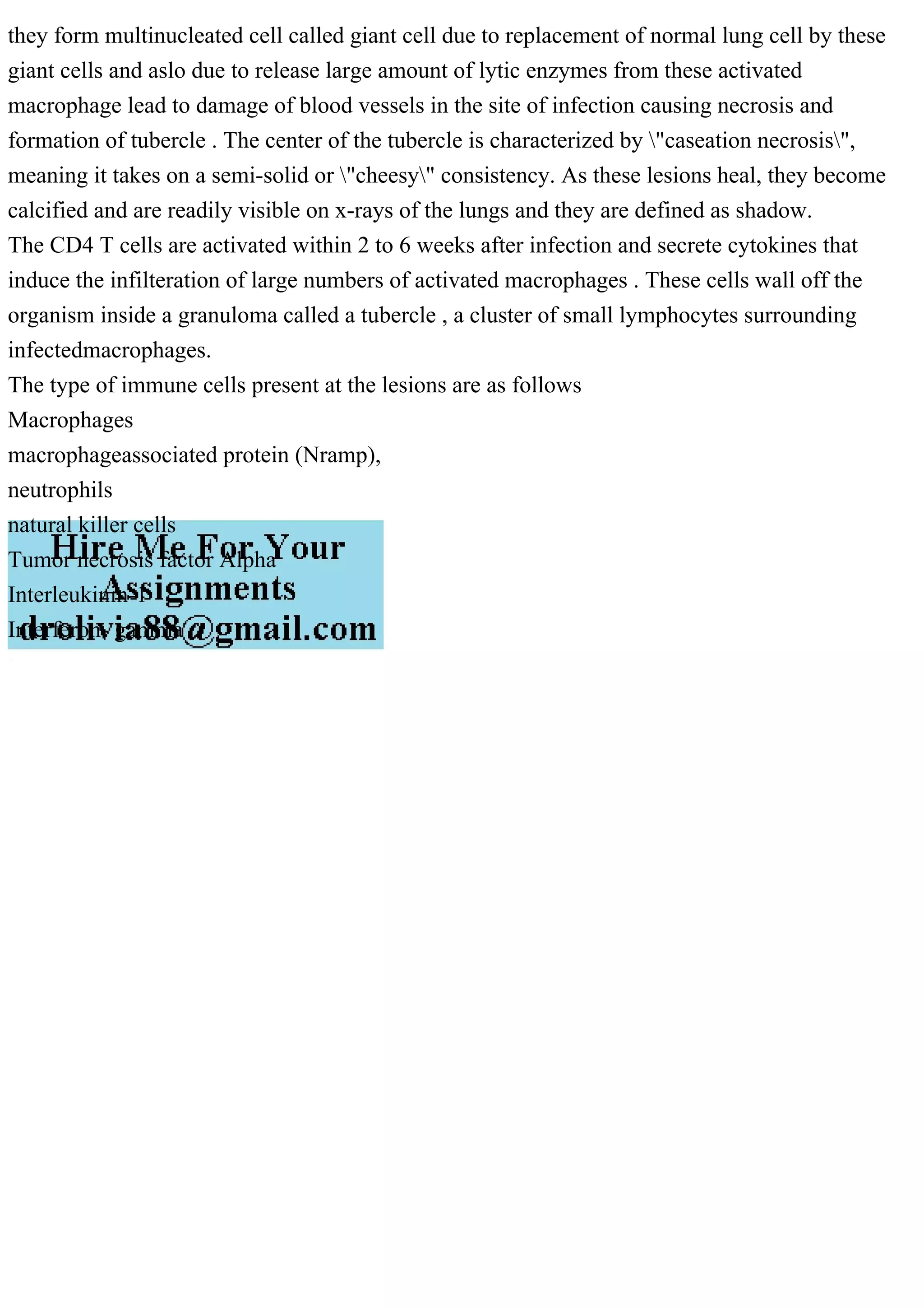 Answer Immunologic process leading to the formation of tubercle (.pdf