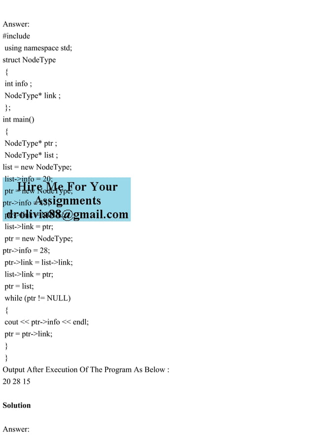 Answerinclude Iostream Using Namespace Stdstruct Nodetypepdf Free Download