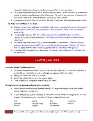 Answering the-essay-short-answer-exam-question | PDF
