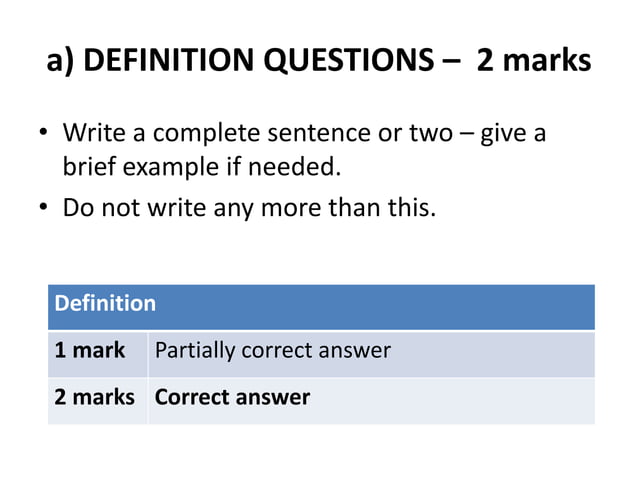 Answering an exam question | PPT